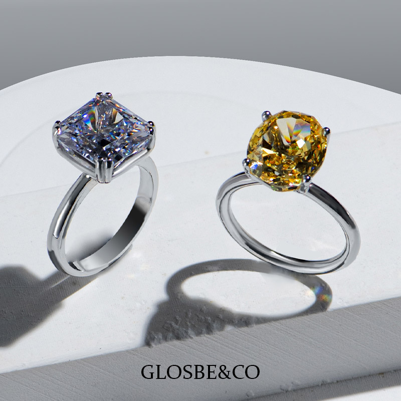 Nhẫn Bạc Nữ Oval Fancy Yellow 10Ly Glosbe & Co