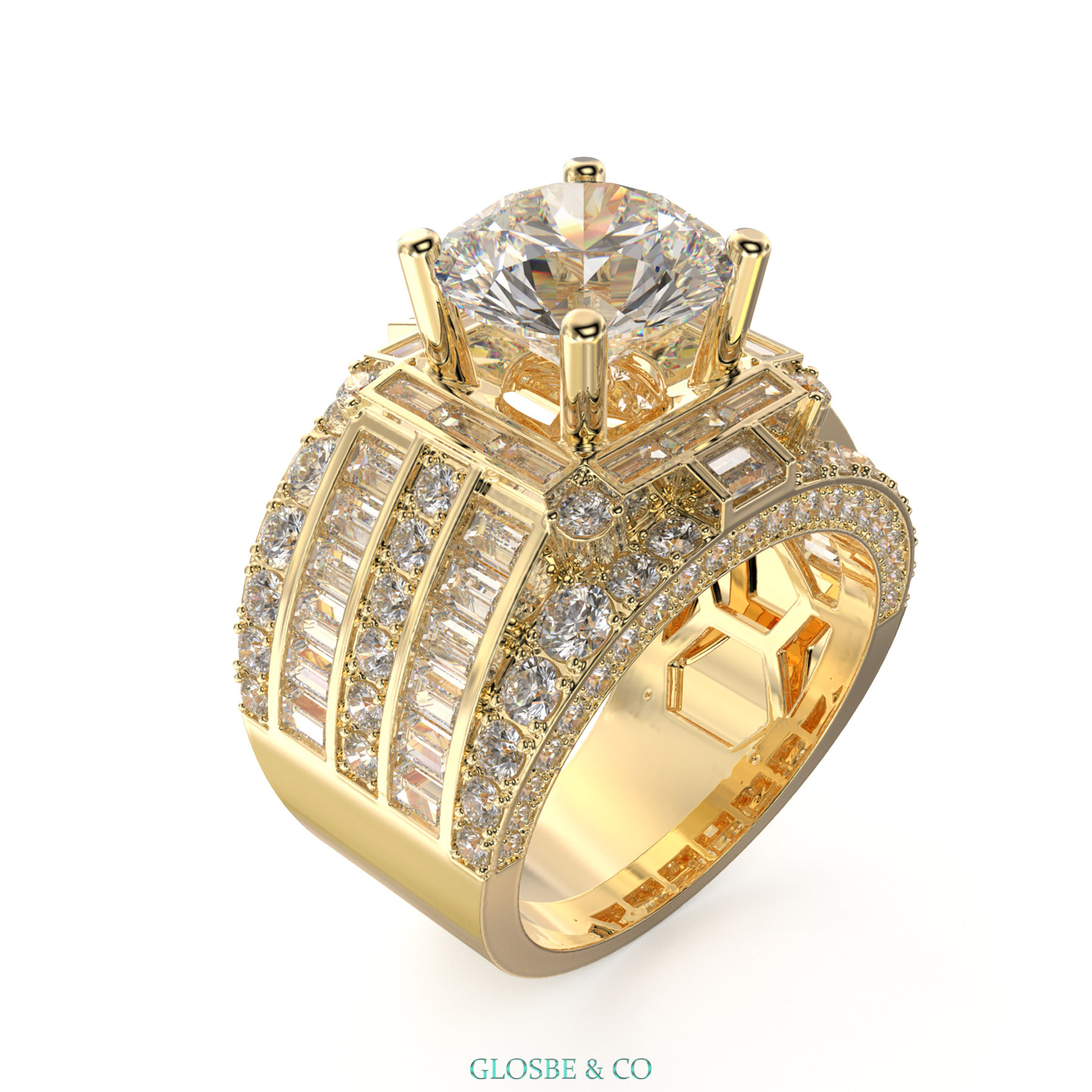 Nhẫn Nam Full Kim Cương Moissanite 10Ly- KIỂM ĐỊNH GRA