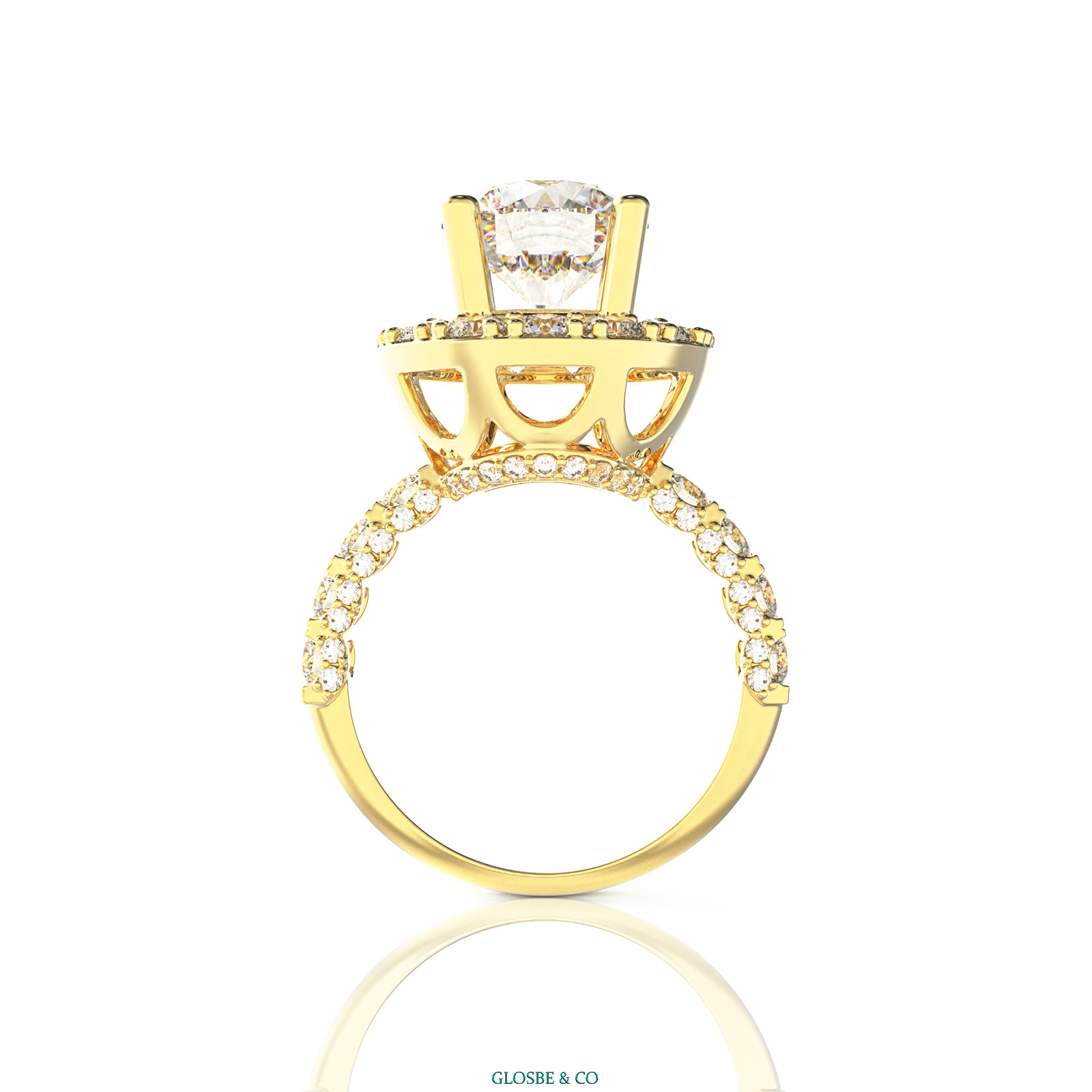 Nhẫn Vàng Kim Cương Moissanite 10Ly - KIỂM ĐỊNH GRA
