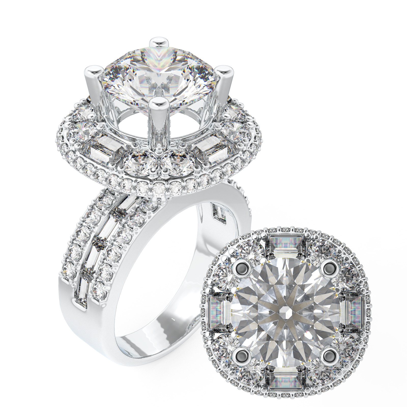 Nhẫn Bạc Diamond Luxury 10Ly VIP